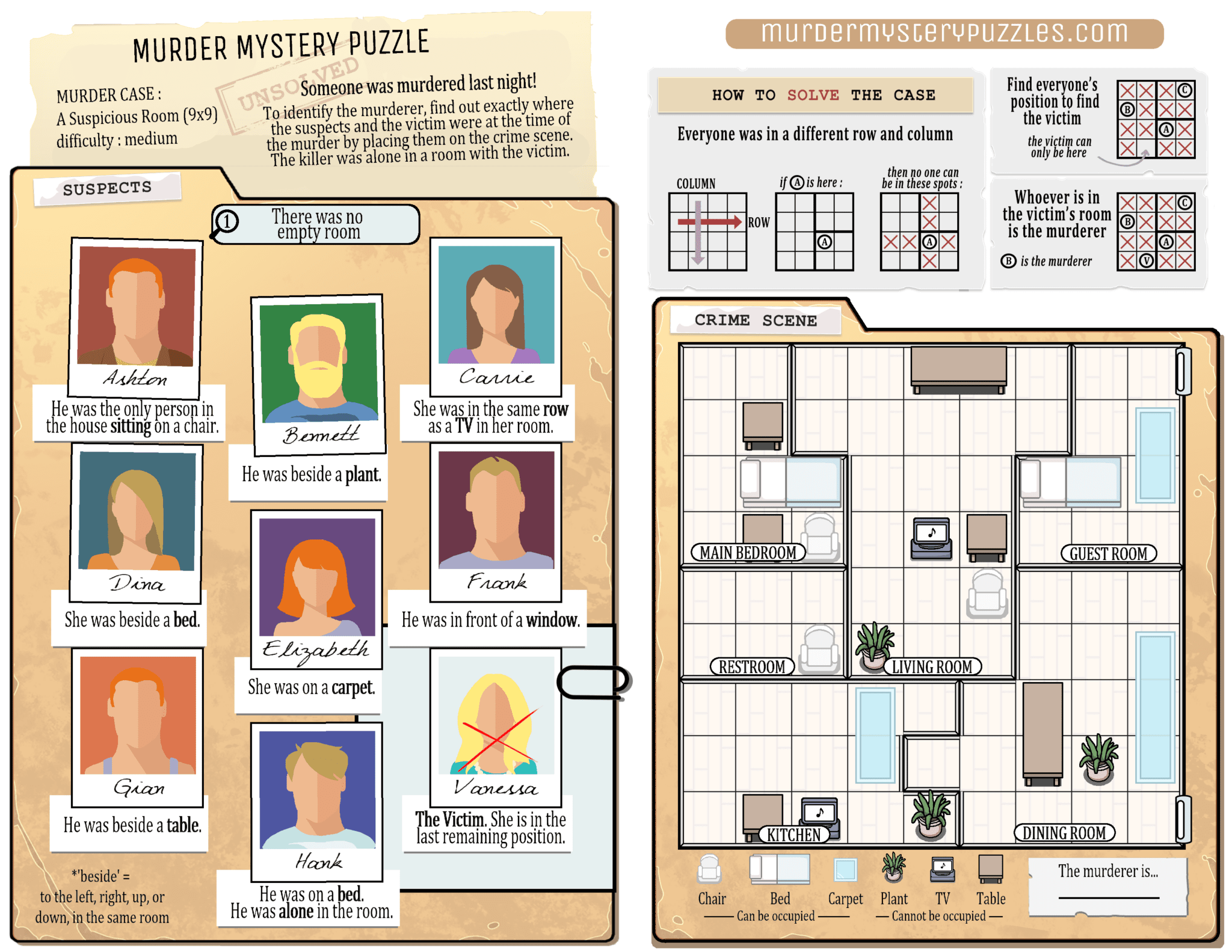 A Suspicious Room - Murder Mystery Puzzles