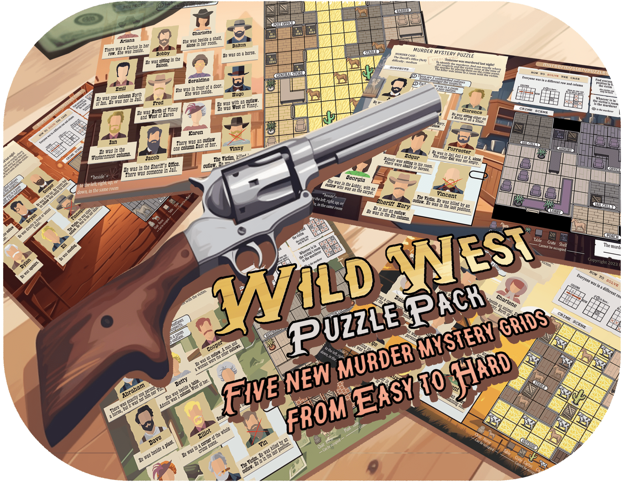 Wild West Puzzle Pack (Free) - Murder Mystery Puzzles